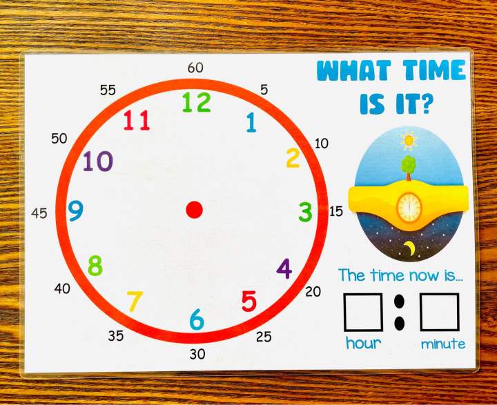 Clock Telling Time Laminated Educational Chart A4 Size for Kids | Lazada PH