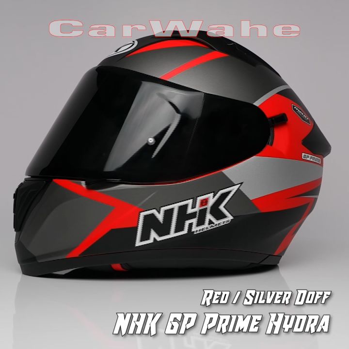 LARGE Dual Visor GP PRIME HYDRA Full Face Red Silver Doff NHK Helmet ...