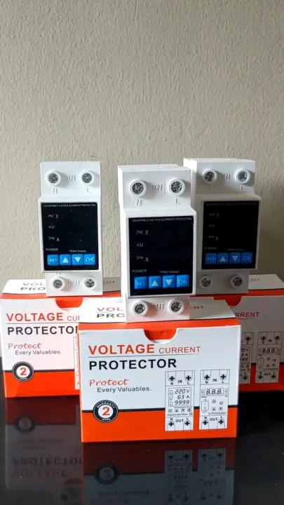 40A 63A 80A 230V Voltage Current Protector Auto Recover Over Under ...