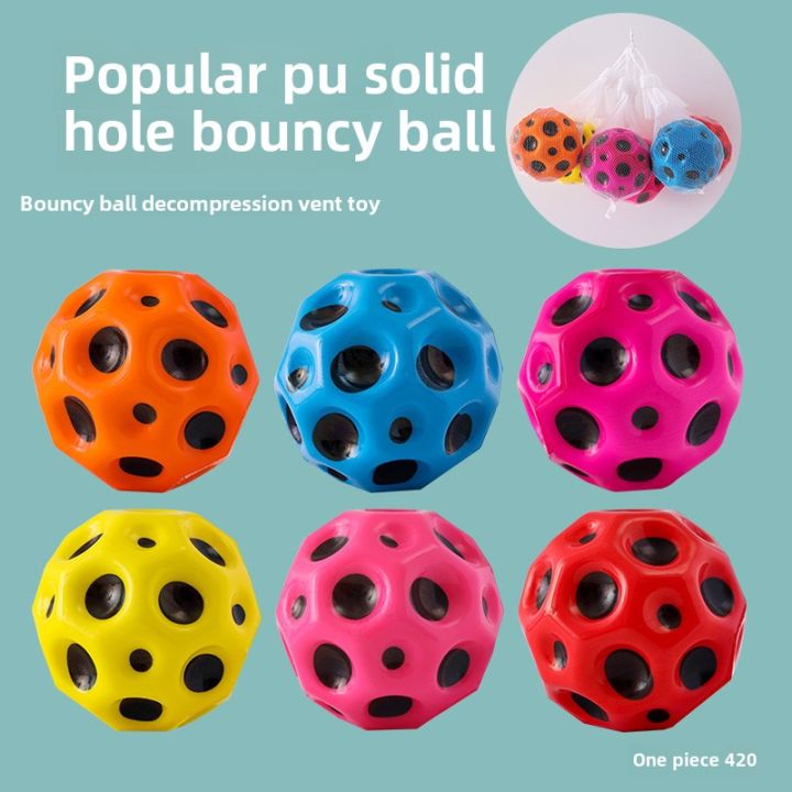 Wholesale 7cm PU Bouncy Hole Moon Balls - 6 Vibrant Colors for Kids ...