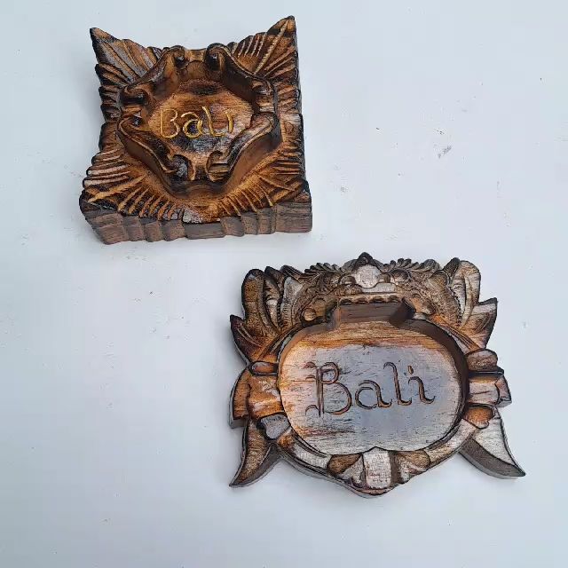 Kerajinan asbak kayu ukiran barong khas bali | Lazada Indonesia