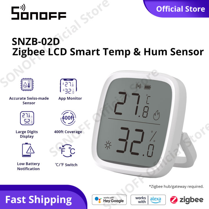 SONOFF SNZB-02D Zigbee Sensor Smart Temperature Humidity Sensor 2.5inch ...