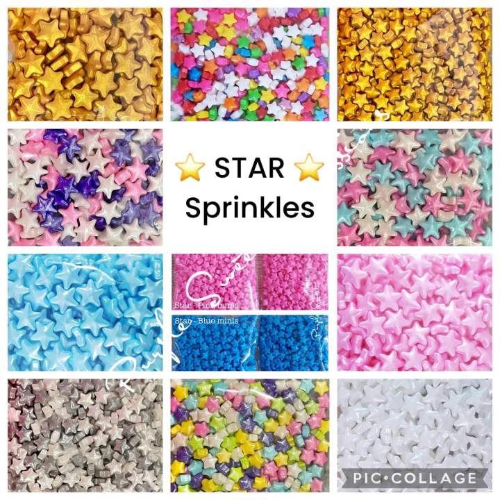 Gold Star Candy Sprinkle / Colorful Stars Sprinkles / Edible Cake ...