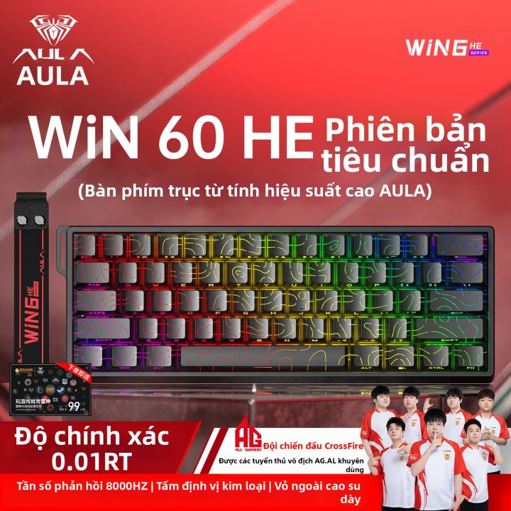 AULA | Bàn Phím Cơ Gaming Có Dây Wolf Spider WiN60/68HE, Công Tắc Từ ...