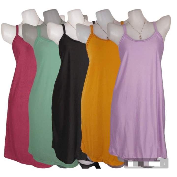 Plain Pambahay Cami Dress Spaghetti Daster (Fits Small to XL) | Lazada PH