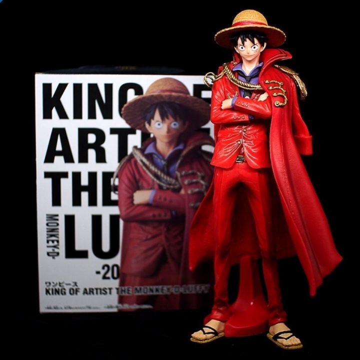 One Piece 20th Anniversary Red Jacket Luffy Action Figure Anime Naval ...