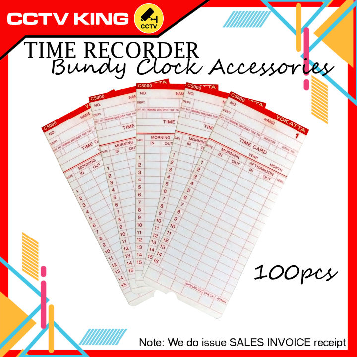 100 pcs. C5000 YOKATTA DX-5 Bundy Clock Time Cards DTR Attendance ...