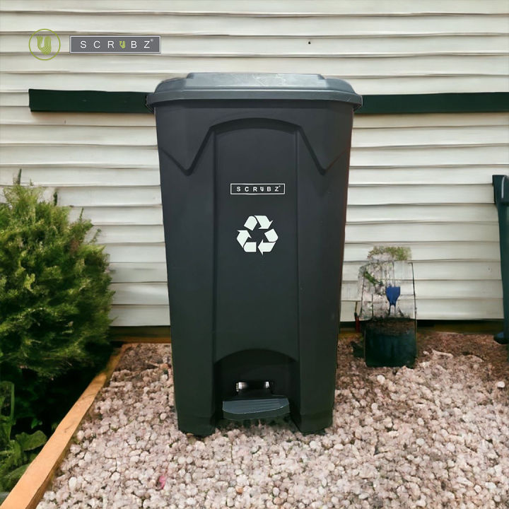 SCRUBZ Premium 100L Pedal Trash Bin Garbage Bin Waste Bin Plastic ...