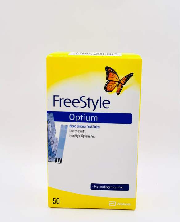 Abbott FreeStyle Optium Neo/Exp01/2025/แผ่นตรวจน้ำตาลในเลือด50ชิ้น ...