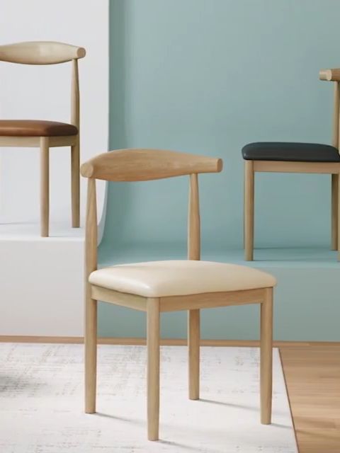 JSF Dining Chair Accent Chair Backrest Chair Solid Wood Texture Chair ...