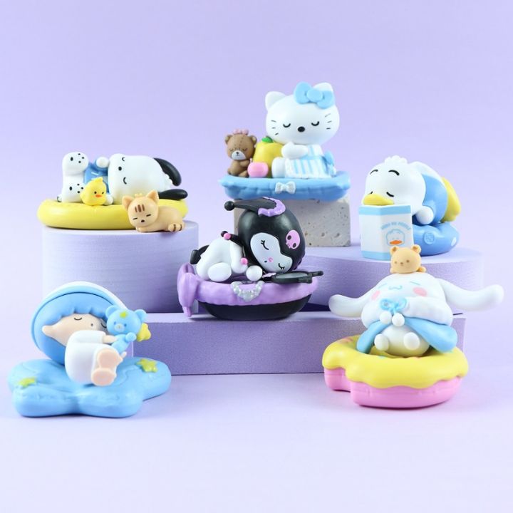 Fast shipping 6Pcs/Set Sanrio Sleeping Position Series Doll Cute Kuromi ...