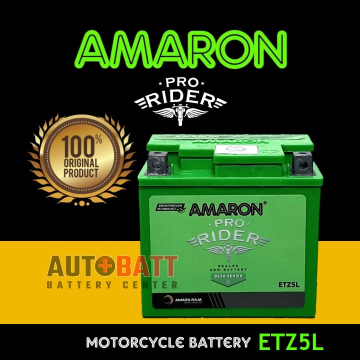 Amaron Pro Rider ETZ5L (YTX5L, MF5L) Maintenance-Free Motorcycle ...