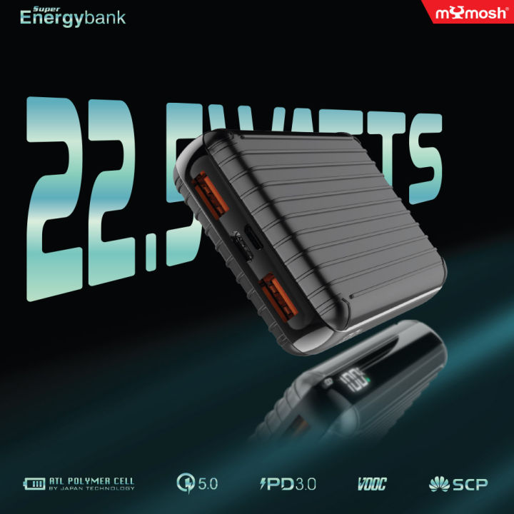 [VER2.0] MYMOSH SUPER POWER BANK 12,600MAH 22.5W DUAL INPUT & OUTPUT ...