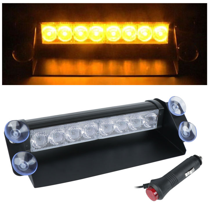8 LEDs Day Running Flash Led Police Lights Car Light Dash Strobe ...