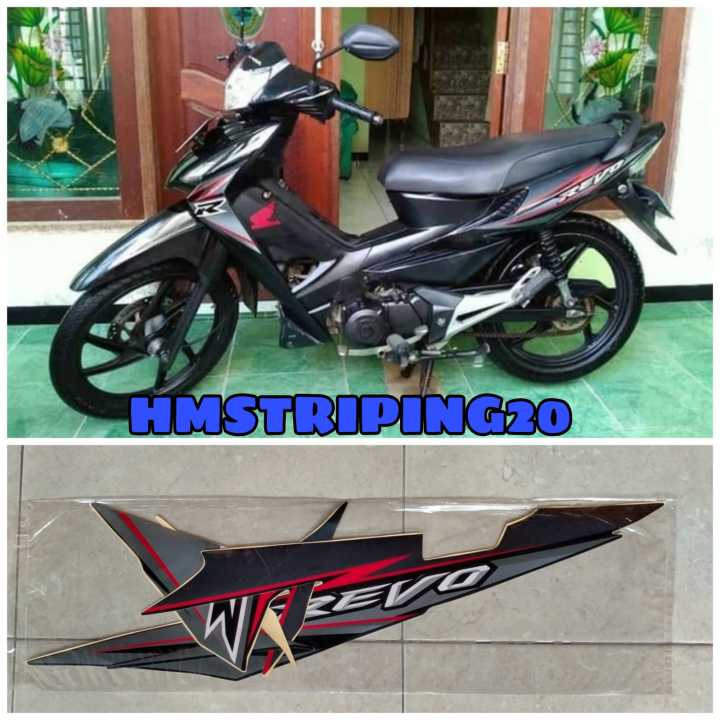 STIKER ATRIPING LIS BODY MOTOR HONDA REVO CW 2008 HITAM STRIPING REVO ...