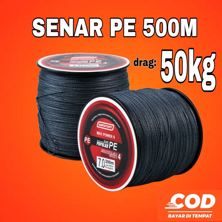 COD senar PE panjang 500 meter murah dan kuat senar pancing kuat 50kg ...