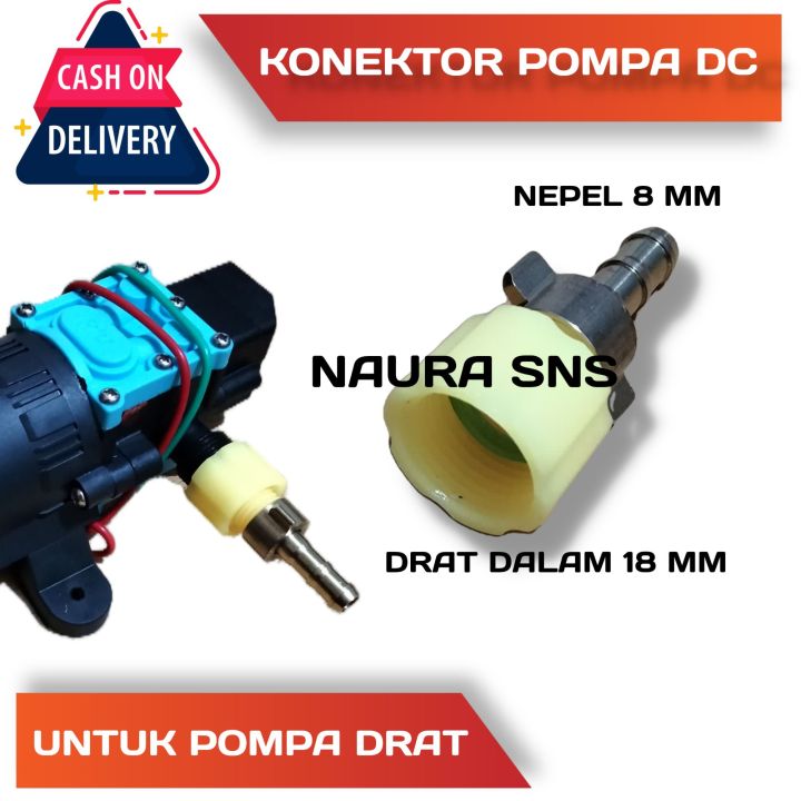 Neple Konektor Pompa DC 12V Connector DC Pump Sambungan Xhose / KOnektor Pompa Nepel Selang 5/16 ...