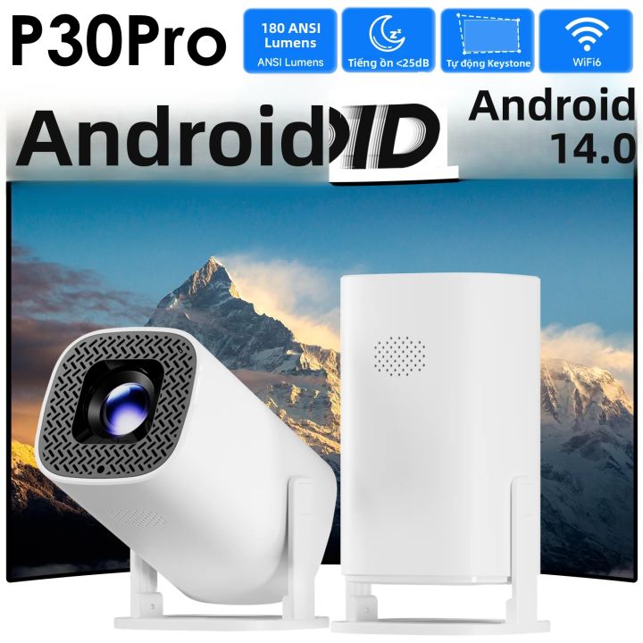 Máy Chiếu Thông Minh P30PRO 4K Android 14 WiFi6 Di Động, Rạp Chiếu Phim Tại Nhà Ngoài Trời, Hỗ ...