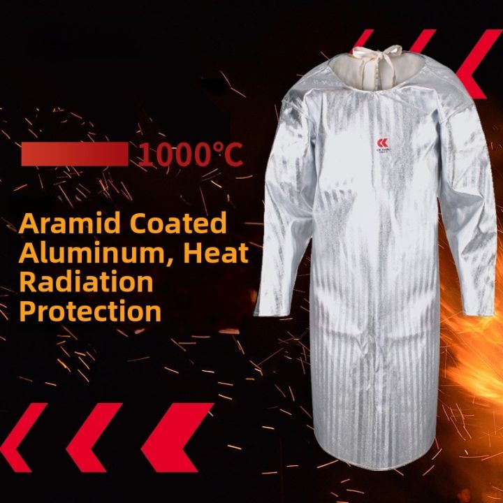 1000 Degree Aluminum Foil Heat Resistant Protective Suit Fireproof Anti ...