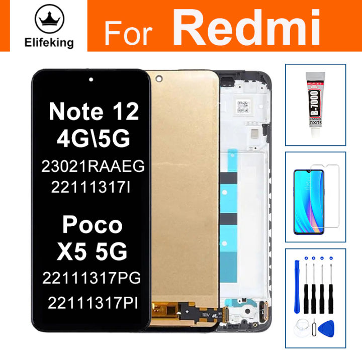 6.67 "LCD สำหรับ Xiaomi Redmi Note 12 4G 5G X5 Poco 5G 23021 Raeg ...