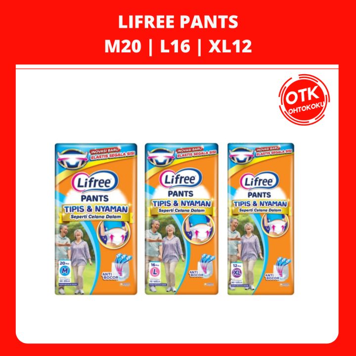 LIFREE PANTS POPOK DEWASA TIPE CELANA M20/L16/XL12 | Lazada Indonesia