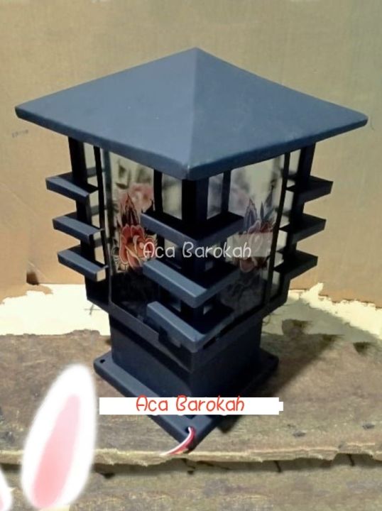 LAMPU HIAS PILAR PAGAR KACA BUNGA LAMPU OUTDOOR LAMPU PILAR TERAS RUMAH ...