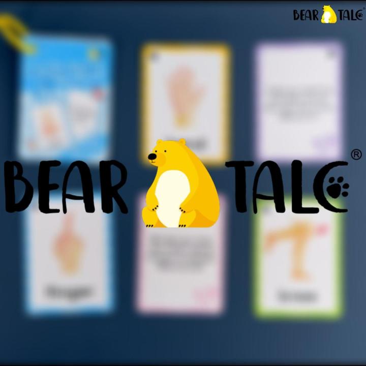 BEAR TALE Children's Cognition Cards Body Organ Shapes Numbers English ...