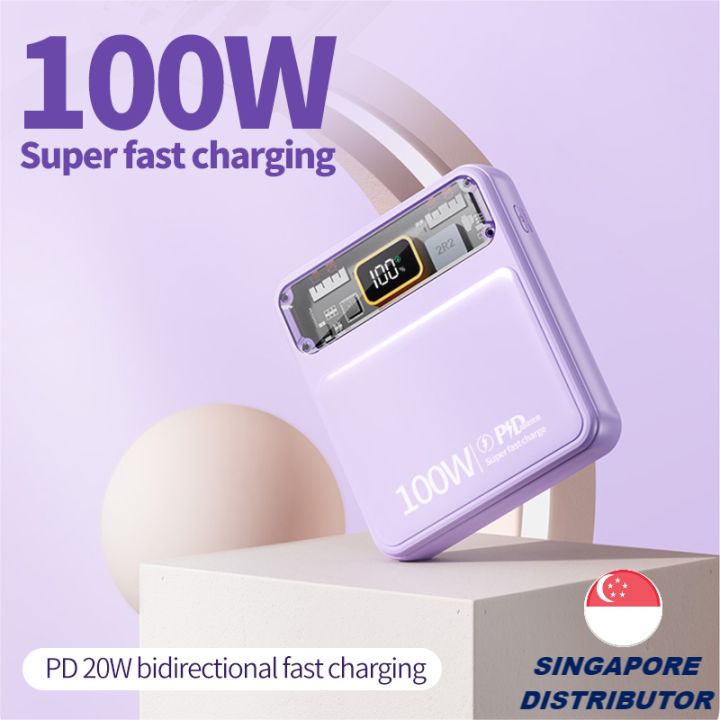 100W super fast charging with cable charging treasure compact portable ...