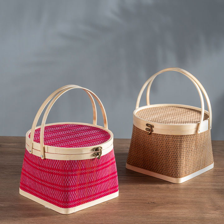 New 2025 Handheld Bamboo Woven Basket Small And Large Sizes for Dragon ...