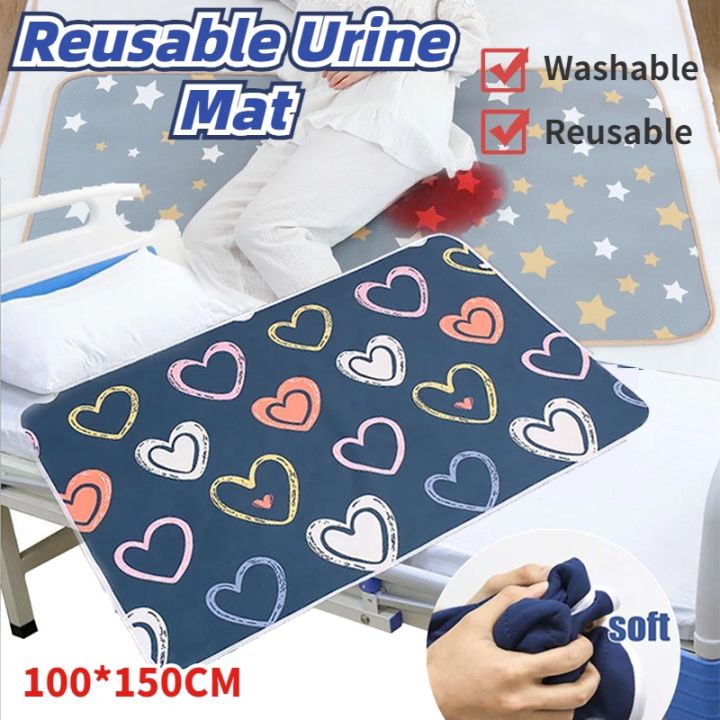 Reusable Urine Mat Waterproof Incontinent Pad Thicken Washable Bed ...