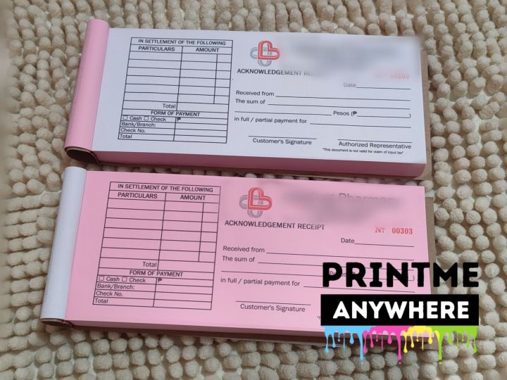 4 BOOKLETS - PERSONALIZED ACKNOWLEDGEMENT RECEIPT | Lazada PH