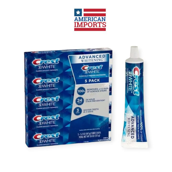 Crest 3D White Advanced Whitening Toothpaste, 5.2 oz | Lazada Singapore