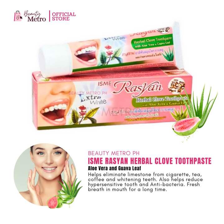 Isme Rasyan Herbal Clove Toothpaste with Aloe Vera & Guava Leaf 30g ...