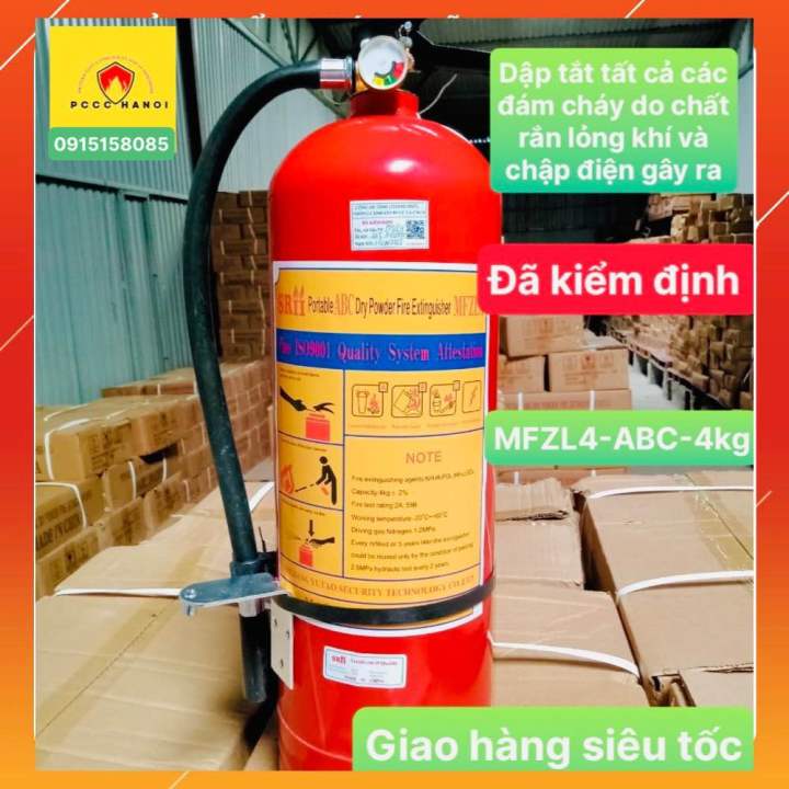 BÌNH BỘT MFZL4 -ABC 4kg KIỂM ĐỊNH-CHẤT LƯỢNG CAOBÌNH CỨU HỎA/BÌNH CHỮA CHÁY DÙNG CHO GIA ĐÌNH ...