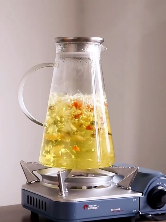 Elite Kitchen - Borosilicate Glass Teapot Hot Cold Water Kettle Jug Air ...