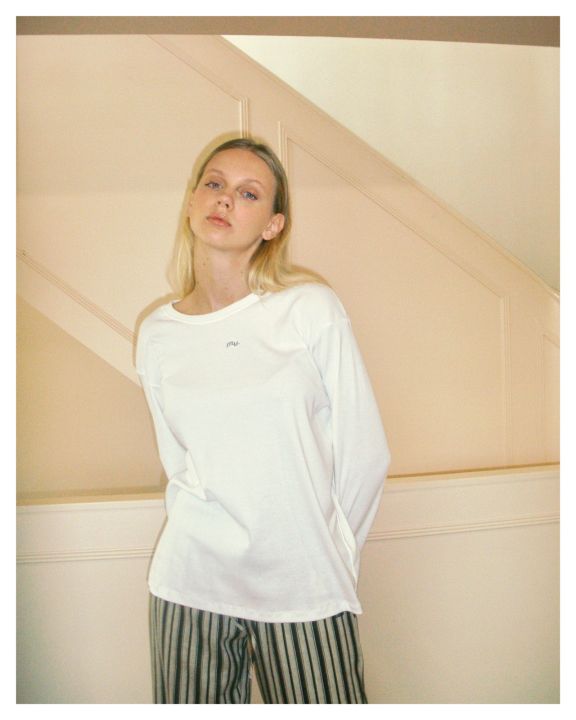 MVBKK BASIC RIBBED LONGSLEEVE เสื้อแขนยาวผ้าริบสีขาว | Lazada.co.th