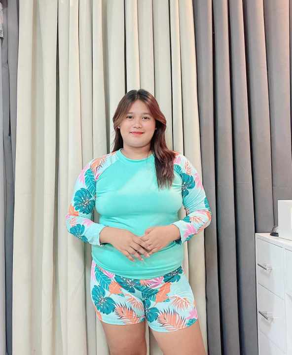 Trendy plus size summer rashguard set | Lazada PH