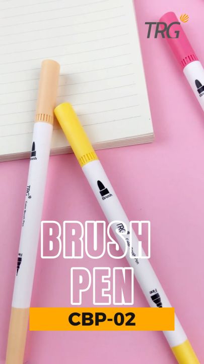 TRG Color Brush Pen Set Double Tip Pastel 12 Colors CBP-02 - Pulpen ...