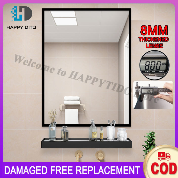 Bathroom mirror Rectangular mirror with shelf Non-Perforated toilet ...