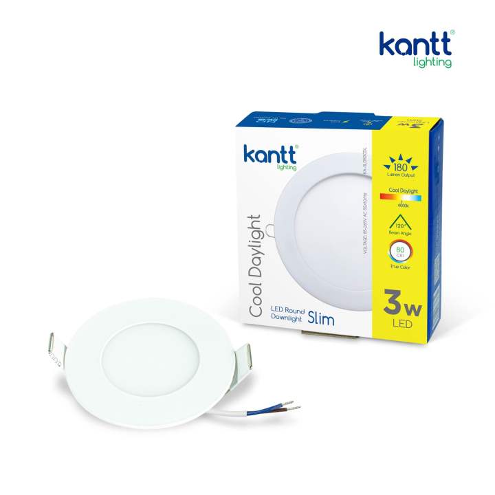 Kantt Lighting Cool Daylight LED Slim Round Downlight - 3W / 6W / 9W ...