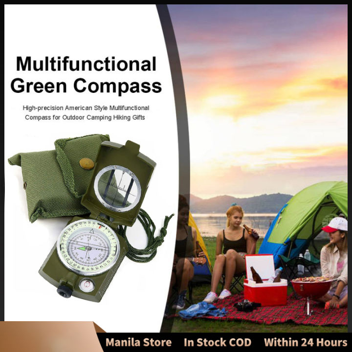 Multifunctional Tactical Compass Impact Resistant and Waterproof Metal Sighting Navigation ...