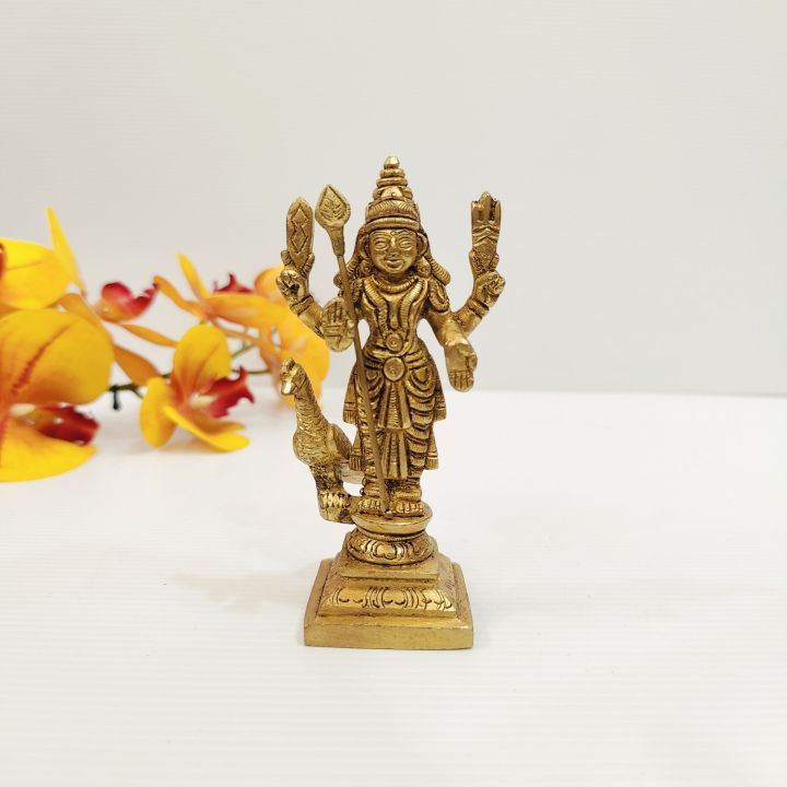 Handmade Brass Murugan Statue Brass / murugan silai / vengalam 12 cm ...
