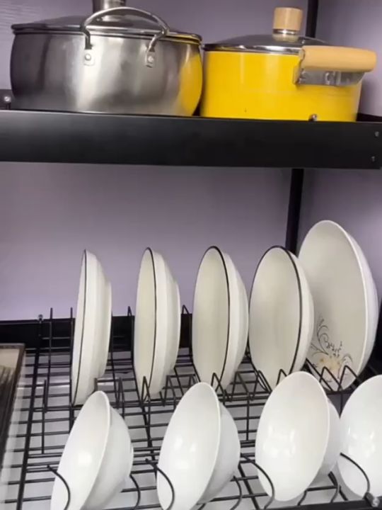 Kitchen Cabinet Storage Rack Pull Out Plate & Bowl Rack / Multi ...