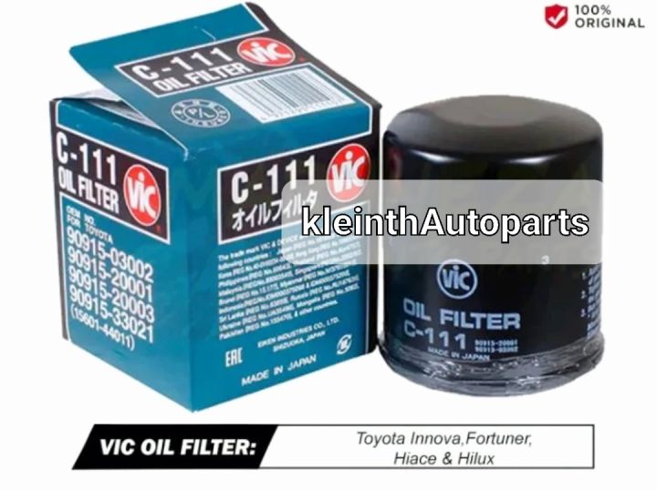 VIC C 111 OIL FILTER FOR INNOVA / FORTUNER / HILUX / HI ACE / RAV4 ...
