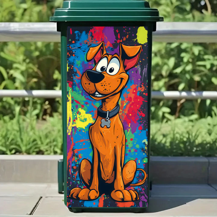 Adorable Cartoon Dog Rubbish Bin Stickers - Funny Kitchen Decor ...