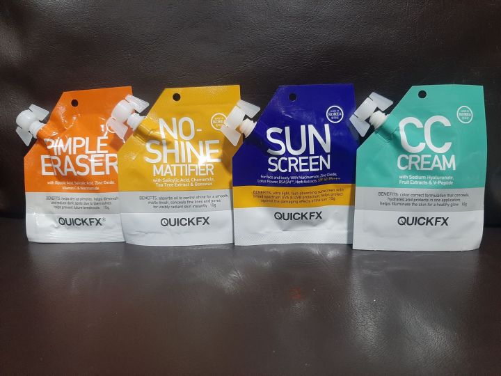 Quickfx Sunscreen/Cc Cream/Pimple Eraser/Matiffier Sachet 10g | Lazada PH