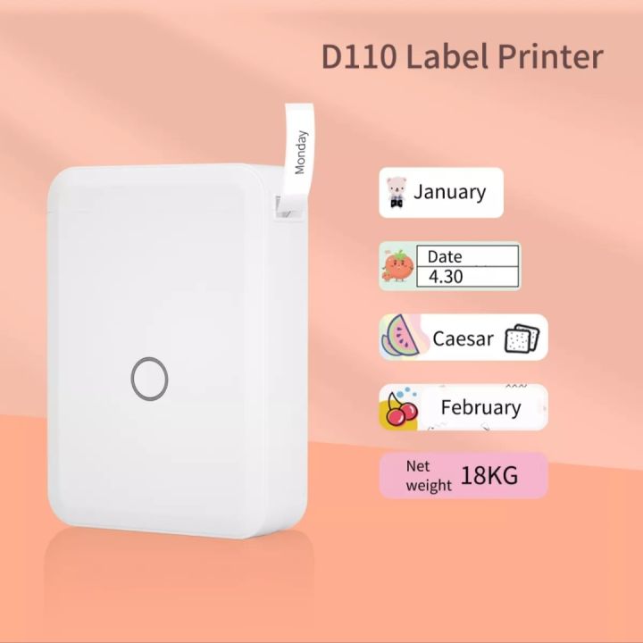 NIIMBOT D110 Printer label mini Jenis thermal Bluetooth tanpa ...