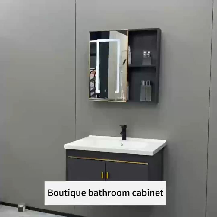 Lavatory Sink Complete Set Aluminum Bathroom Cabinet With Mirror And ...