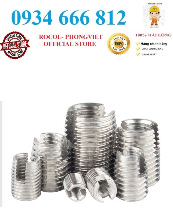 1 cái M3-M12 Ren cấy Helicoil tự taro inox 302 M3,M4,M5,M6,M8,M10,M12 ...