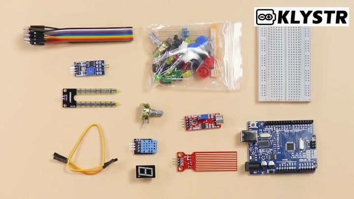 KLYSTR Basic Starter Kit For Arduino Uno R3 With Tutorial Code Breadboard Jumper Wire Led Diodes ...